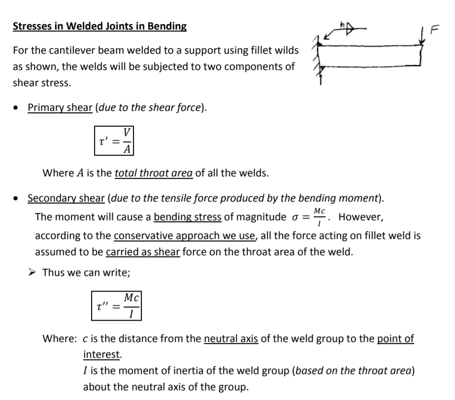 Beam and Fillet Weld Strength Calculation – Joe Brown
